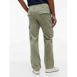 Tommy Jeans Herren Cargohose "CANVAS CARGO PANT"spring olive, Gr. 33, unifarben, Web, Obermaterial: 97% Baumwolle, 3% Elasthan, Hosen, Regular fit
