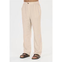 NOU Herren Stoffhose "Sondil", beige, Gr. XXL, unifarben, 55% Leinen, 45% Viskose, Hosen, mit angenehmem Tragekomfort