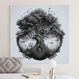 Bilderwelten Akustikbild Baum des Lebens Illustration