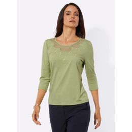 CR&Eacute;ATION L CREATION L Damen 3/4-Arm-Shirt "Shirt", gr&uuml;n, Gr. 38, unifarben, 95% Viskose, 5% Elasthan, Shirts