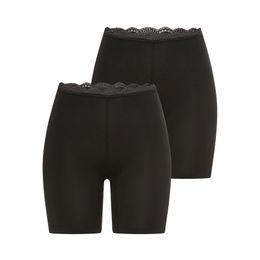 YSABEL MORA Damen Lange Unterhose "BASIC COLLECTION COTTON WITH LACE", Gr. M, schwarz, Jersey, Obermaterial: 95% Baumwolle, 5% Elasthan, unifarben,