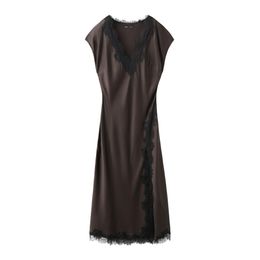 Mango Kleid 'Merlot' Damen Gr&ouml;&szlig;e 38 schoko / schwarz Sommerkleid