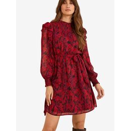 Love & Roses Kleid 'Love & Roses Shirred' Damen Gr&ouml;&szlig;e 46 lila / rot / schwarz Sommerkleid