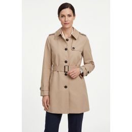 Tommy Hilfiger Damen Langjacke "HERITAGE SINGLE BREASTED TRENCH", beige, Gr. L, unifarben, Web, Obermaterial: 100% Baumwolle, Jacken, mit den