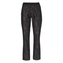 GOLDNER Damen Chinos "Wendedruckhose Louisa", schwarz, Gr. 40, Obermaterial: 60% Baumwolle CO. 37% Polyester PES. 3% Elasthan EL., Hosen, Wendehose: