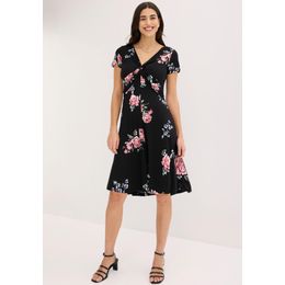 bonprix Damen Jerseykleid, schwarz, Gr. 40, Obermaterial: 95% Viskose, 5% Elasthan, Kleider, f&uuml;r warme Tage, aus Viskose und Elasthan, ausgestellte