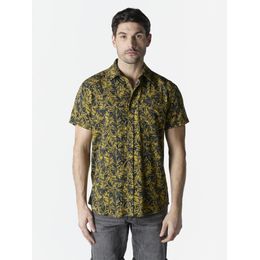 KOROSHI Button Up Shirt male size M Mustard / Black