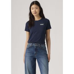 Levi's LEVI'S Damen T-Shirt "THE PERFECT TEE", blau, Gr. S, Single Jersey, Obermaterial: 100% Baumwolle, Shirts, mit Batwing-Logoprint