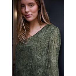 Damen Tunika, gr&uuml;n, Gr. 46, STREET ONE STUDIO, gemustert, Stoff, Obermaterial: 100% Polyester. Futter: 100% Modal, Tuniken, mit V-Ausschnitt