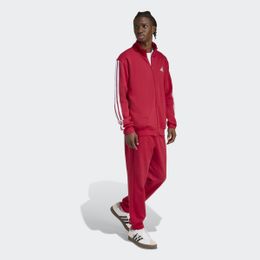 Herren Trainingsanzug "M 3S FL TT TS", rot, Gr. L, adidas Sportswear, Obermaterial: 70% Baumwolle, 30% Polyester, Sportanz&uuml;ge