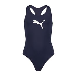 Puma Kinder Badeanzug "Puma SWIM GIRLS RACERBACK SWIMSUIT", blau, Gr. 140, Obermaterial: 80% Baumwolle, 20% Elasthan, Badeanz&uuml;ge, Racerback-Passform