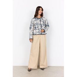 soyaconcept Damen Kurzjacke "SC-CARLI 3", blau, Gr. XL, gemustert, Web, Obermaterial: 100% Viskose, Jacken, aus Viskose, h&uuml;ftlange Passform, mit
