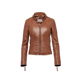 7eleven Damen Lederjacke "SEPenelope", braun, Gr. 34, uni, Obermaterial: 100% Lammleder LEL. Futter: 100% Polyester PES. 100% Polyester PES., Jacken,
