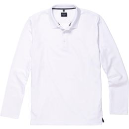 MARVELIS Herren Langarm-Poloshirt, wei&szlig;, Gr. L, Jersey, Obermaterial: 57% Baumwolle, 43% Polyester, Shirts