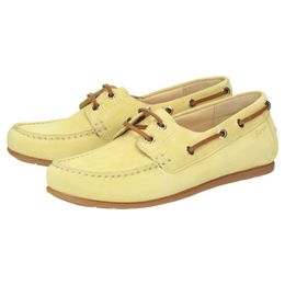 Sioux Damen Schn&uuml;rschuh "Simadesa-701", Gr. 40, gelb, Obermaterial: 100% Kalbsveloursleder CAVL. 100% Gummi rubber., Schuhe