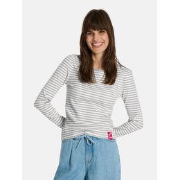 LIEBLINGSST&Uuml;CK LIEBLINGSST&Uuml;CK Damen Langarmshirt "Nashi", wei&szlig;, Gr. 4XL, gemustert, gestreift, mehrfarbig, Single Jersey, Obermaterial: 95% Baumwolle, 5% Elasthan,