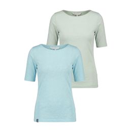 alife and kickin ALIFE & KICKIN Damen Rundhalsshirt, blau, Gr. XL, 100% Baumwolle (Bio), Shirts, leichtes Sommer-Top aus Bio-Baumwolle mit Halbarm