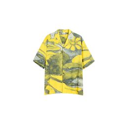 Desigual Button Up Shirt male size M Light yellow / Anthracite
