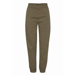 oxmo Damen Chinohose "Chinohose OXCobie", gr&uuml;n, Gr. XL, Obermaterial: 98% Baumwolle CO. 2% Elasthan EL., Hosen