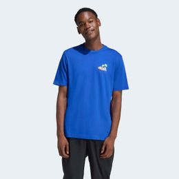 Herren T-Shirt "MINI EMBROIDERY SURFING GRAPHIC", blau, Gr. S, adidas Sportswear, Obermaterial: 100% Baumwolle, Shirts