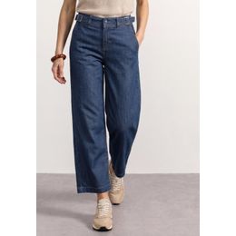 Street One Damen Loose-fit-Jeansdunkelblau washed, Gr. 31, unifarben, Jeans;Stoff, 58% Lyocell, 42% Baumwolle, Jeans, aus Lyocell im Denim-Style