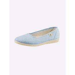 Casual Looks Damen Slipper, Gr. 42, blau, Textil, Schuhe