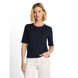 Tom Tailor Damen Strickpullover, blau, Gr. XL, meliert, Strick, Obermaterial: 55% Baumwolle, 40% Viskose, 5% Elasthan, Pullover, Sommer-Pulli -