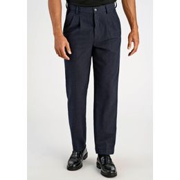 LINDBERGH Herren Stoffhose "Stoffhose Wide Fit", blau, Gr. XS, meliert, Obermaterial: 56% Polyester, 40% Wolle, 4% Elasthan. Futter: 55% Polyester,