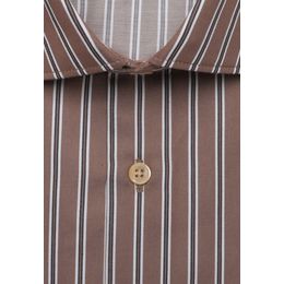 Seidensticker Herren Businesshemd "Schwarze Rose", braun, Gr. 41, gestreift, 100% Baumwolle, Hemden, Slim 1/1 Kentkragen Gestreift