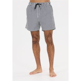 NOU Herren Badeshorts "Ciro", schwarz-wei&szlig;, Gr. XXL, gestreift, 100% Polyester, Badehosen, aus schnell trocknendem Material