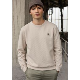 Street One MEN Herren Sweatshirt, beige, Gr. M, unifarben, Sweatware, 95% Baumwolle, 5% Elasthan, Sweatshirts, mit 3D Struktur