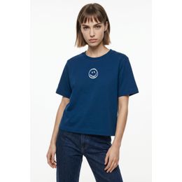 V&eacute;ro Moda VERO MODA Damen Kurzarmshirt "VMSARA METTE SS TOP BOX JRS GA NOOS", blau, Gr. S, bedruckt, Jersey, Obermaterial: 100% Baumwolle, Shirts, Baumwolle,