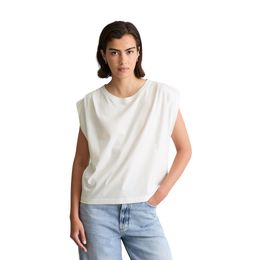 Marc O'Polo Damen T-Shirt "aus reinem Organic Cotton", wei&szlig;, Basic, Gr. L, MARC O'POLO DENIM, unifarben, Obermaterial: 100% Baumwolle, Shirts