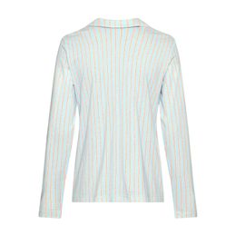 s.Oliver Damen Pyjamaoberteil, Gr. 48, blau, Single Jersey, Obermaterial: 50% Baumwolle, 50% Viskose, gestreift, mehrfarbig, Shirts, mit sch&ouml;nen