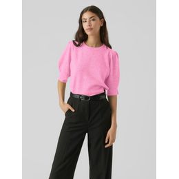 V&eacute;ro Moda VERO MODA Damen Rundhalspullover "VMDOFFY 2/4 O-NECK PULLOVER GA NOOS", pink, Gr. XL, meliert, Strick, Obermaterial: 94% Polyester, 3% Elasthan, 3%