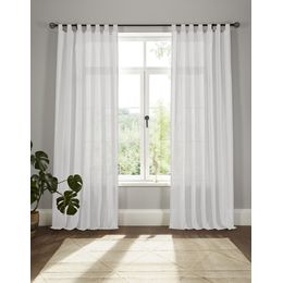 Vorhang OTTO HOME, B:142cm H:175cm, wei&szlig;, Jacquard, Baumwolle, Polyester, Wohnzimmer, Gardinen, "Elby 1", transparent, basic, monochrom, bis 295 cm