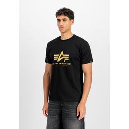 Herren T-Shirt "Basic T-Shirt BL Ripstop", schwarz, Gr. XXL, Alpha Industries, Obermaterial: 100% Baumwolle, Shirts