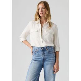 Levi's LEVI'S Damen Hemdbluse, wei&szlig;, Gr. L, Web, Obermaterial: 100% Baumwolle, Blusen, Krempel&auml;rmel mit Riegel