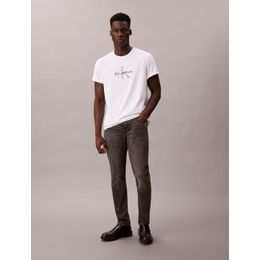 Herren Slim-fit-Jeans "SLIM TAPER JEANS", grau, Gr. 34, Calvin Klein Jeans, unifarben, Denim/Jeans, Obermaterial: 98% Baumwolle, 2% Elasthan, Jeans,