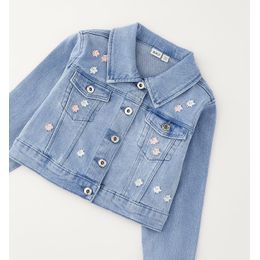 IDO M&auml;dchen Outdoorjacke "BABY GIRL JACKET"clear washed, Gr. 110, 98% Baumwolle, 2% Elasthan, Jacken