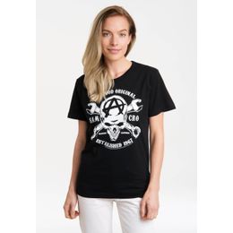 logoshirt Damen T-Shirt "Sons Of Anarchy - SAMCRO", schwarz, Gr. L, bedruckt, 100% Baumwolle, Shirts, mit lizenziertem Print