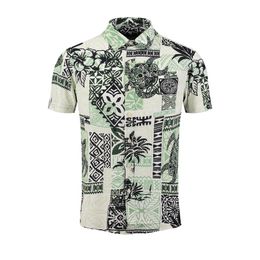 Key Largo Button Up Shirt 'Tahiti' male size XXXL Cream / Apple / Black