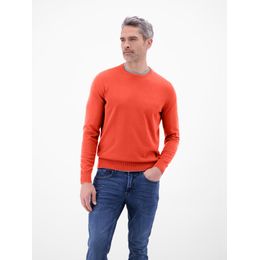 Lerros Herren Strickpullover "Herren Strickpullover aus Baumwolle mit Crewneck Ausschnitt", orange, Gr. L, 100% Baumwolle, Pullover, Weicher