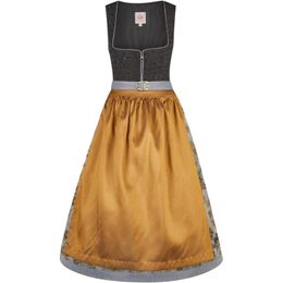 Spieth & Wensky Spieth & Wensky Midi-Dirndl Kleopatra Schwarz/Grau/Curry (Gr&ouml;&szlig;e: 46)