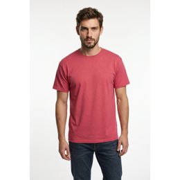 Herren T-Shirt, rot, Gr. L, Fruit of the Loom, meliert, unifarben, Single Jersey, Obermaterial: 100% Baumwolle, Shirts, aus reiner Baumwolle