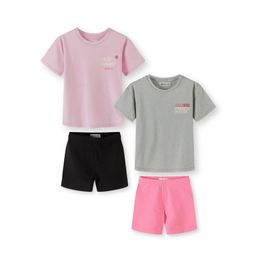 MINOTI Set M&auml;dchen Gr&ouml;&szlig;e 128/134 grau / rosa / hellpink / schwarz