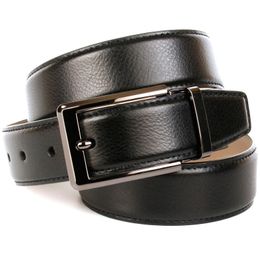 Anthoni Crown Herren Lederg&uuml;rtel, schwarz, Gr. 115, unifarben, Leder, G&uuml;rtel, in Hirschpr&auml;gung