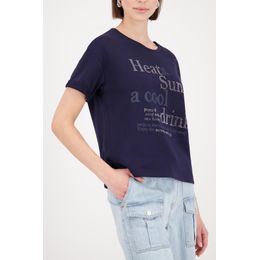 monari Damen Sweatshirt "Sweatshirt tonige Schrift"marine, Gr. 40, bedruckt, gemustert, unifarben, Sweatware, Obermaterial: 47% Polyester, 27%