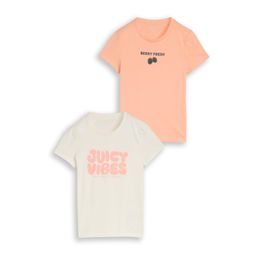 Tom Tailor T-Shirt M&auml;dchen Gr&ouml;&szlig;e 152 hellorange / schwarz / wei&szlig;