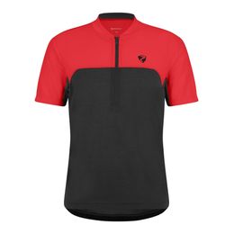 Ziener Herren Radtrikot "NARIUS-Z", rot, Gr. 46, Obermaterial: 85% Polyester, 15% Baumwolle. Obermaterial 2: 100% Polyester, Trikots
